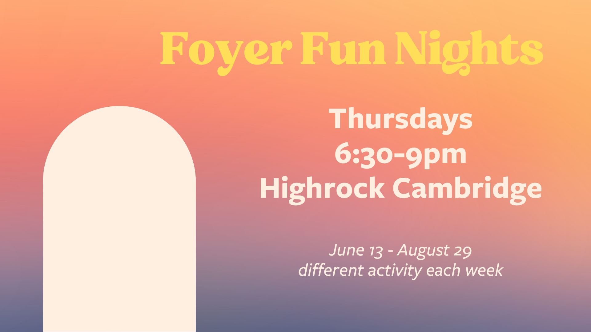 Coming Up – Highrock Church